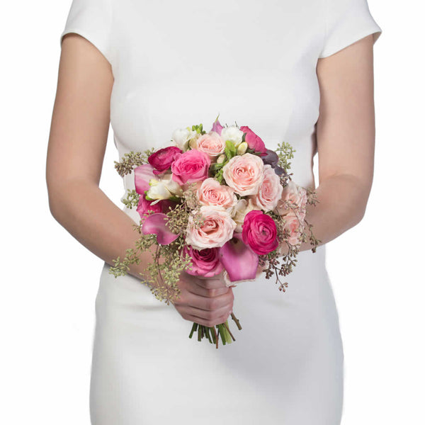 Light Pink Roses Hot Pink Ranaculus Bridal Bouquet - Blume, designed by ...