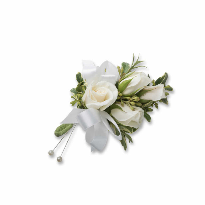 White Roses Blue Thistle Bridal Bouquet - Blume, designed by Victoria ...